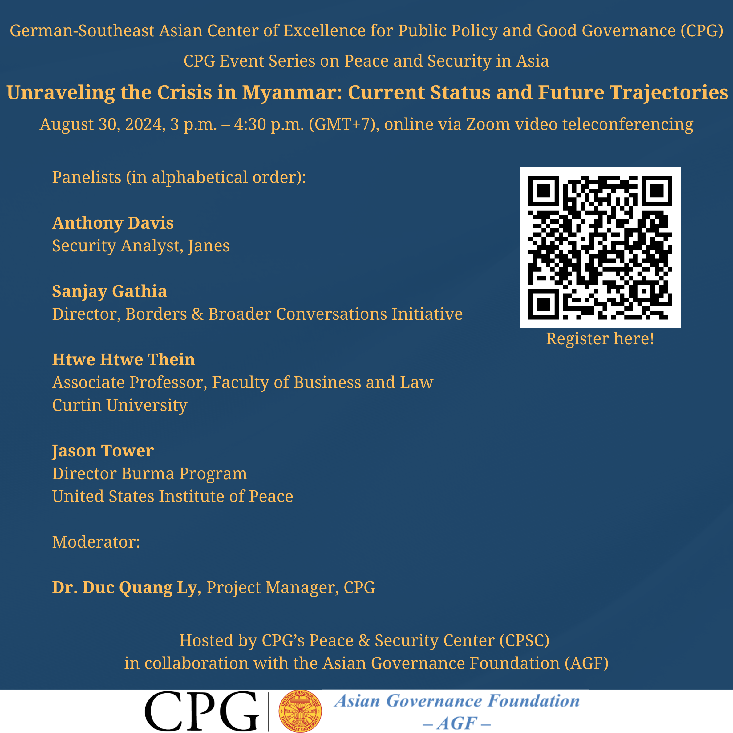 Event: “Unraveling the Crisis in Myanmar: Current Status and Future ...